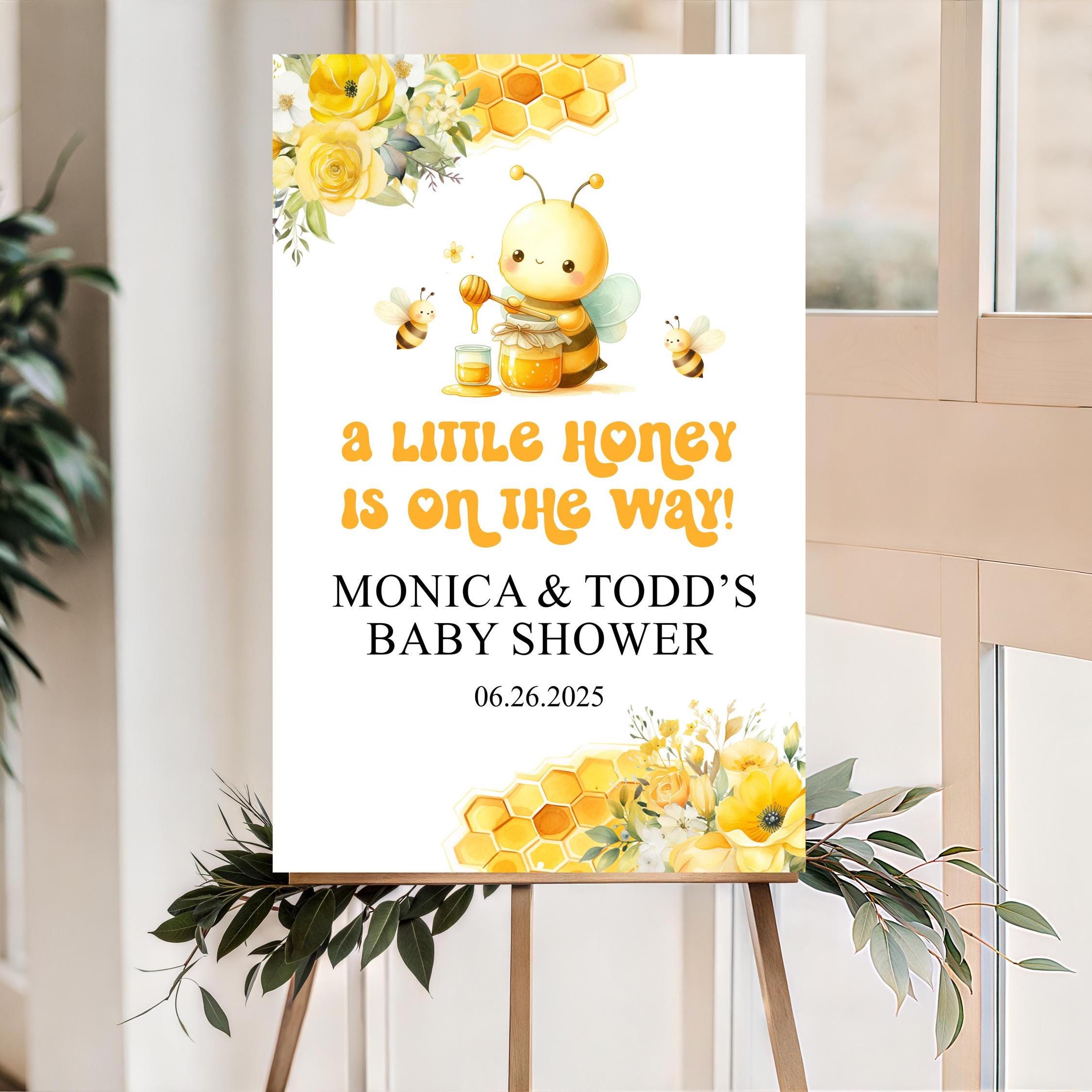 Bumble Bee Baby Shower Welcome Sign, Personalized Bee Themed Decor ...