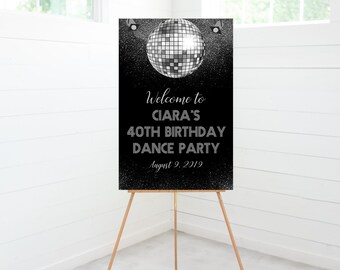 Disco Welcome Party Sign - Etsy