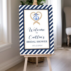 Nautical Bridal Shower Welcome Sign, PRINTED + SHIPPED - Etsy