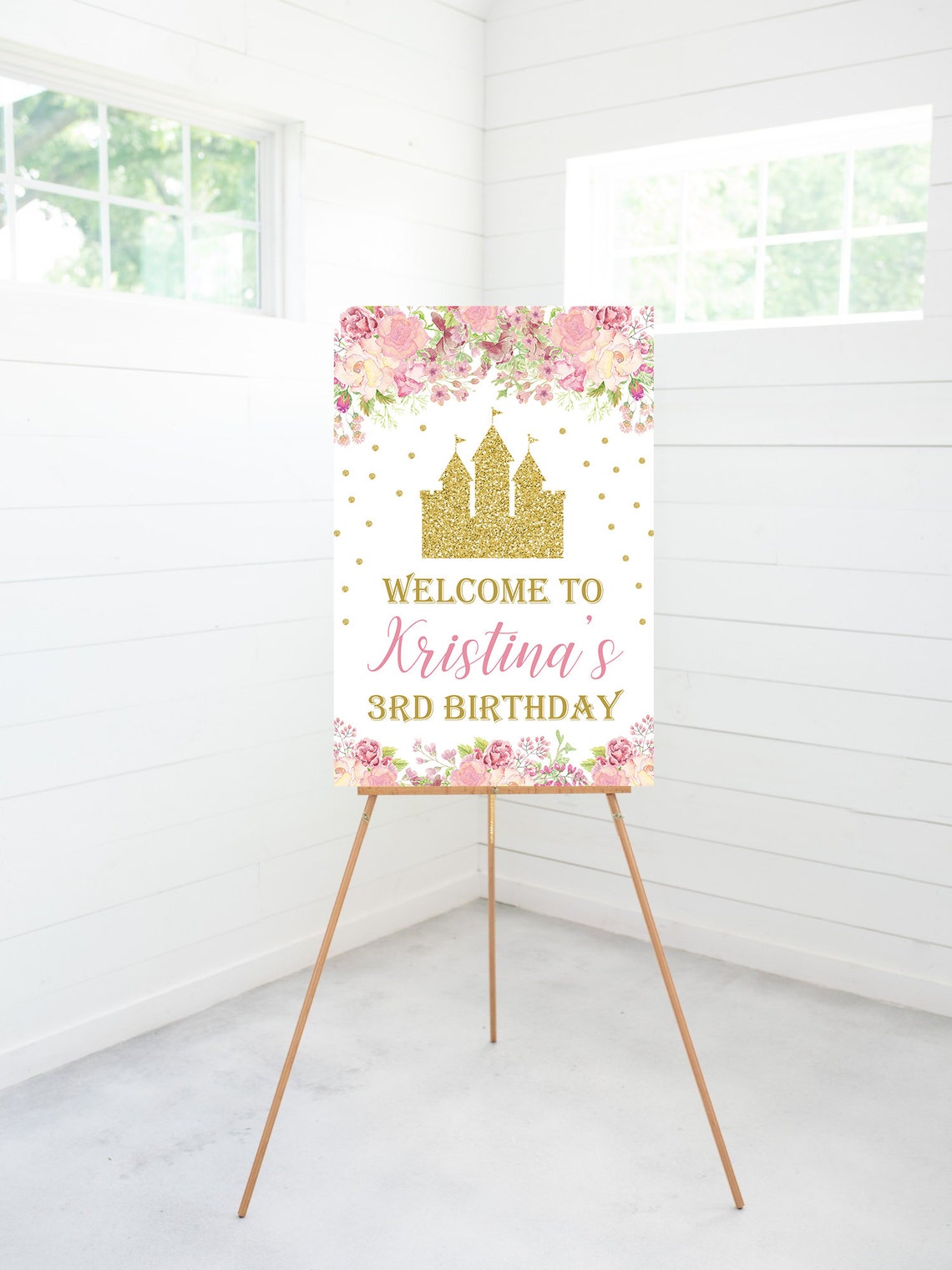 Princess Castle Birthday Welcome Sign Birthday Party - Etsy