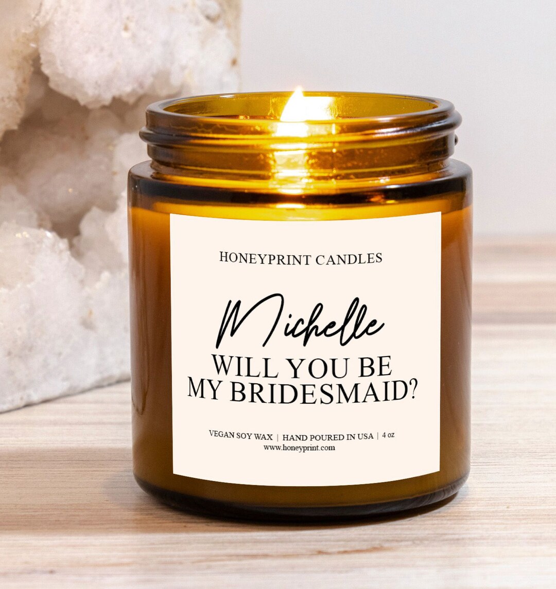 Personalized Bridesmaid Proposal Candle, Will You Be My Bridesmaid ...
