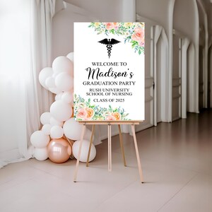 Graduation Welcome Party Sign, Caduceus, Medical Doctor Grad, Nursing ...