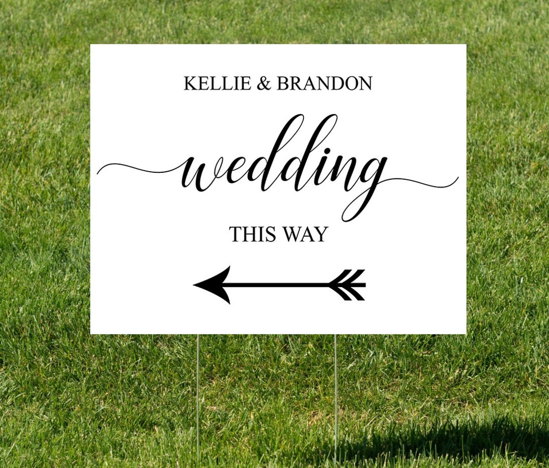 Personalized Wedding This Way Direction Sign, Wedding Yard Sign ...