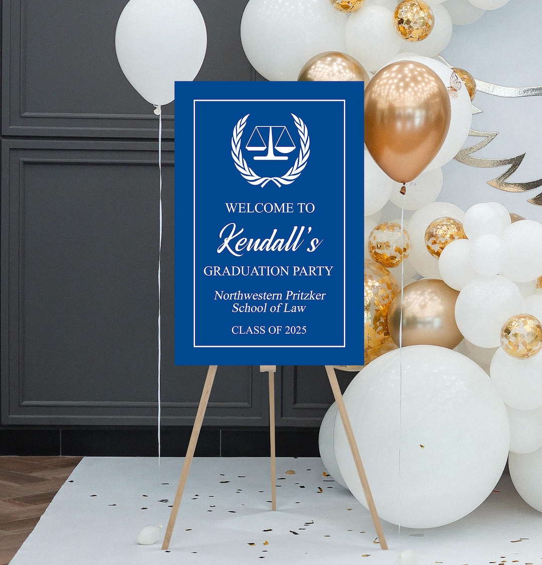 Personalized Law School Graduation Party Sign: Scales of Justice Decor ...