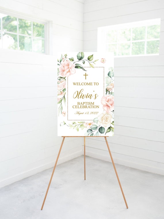 Baptism Sign, Baptism Welcome Sign, First Holy Communion, Baptism ...