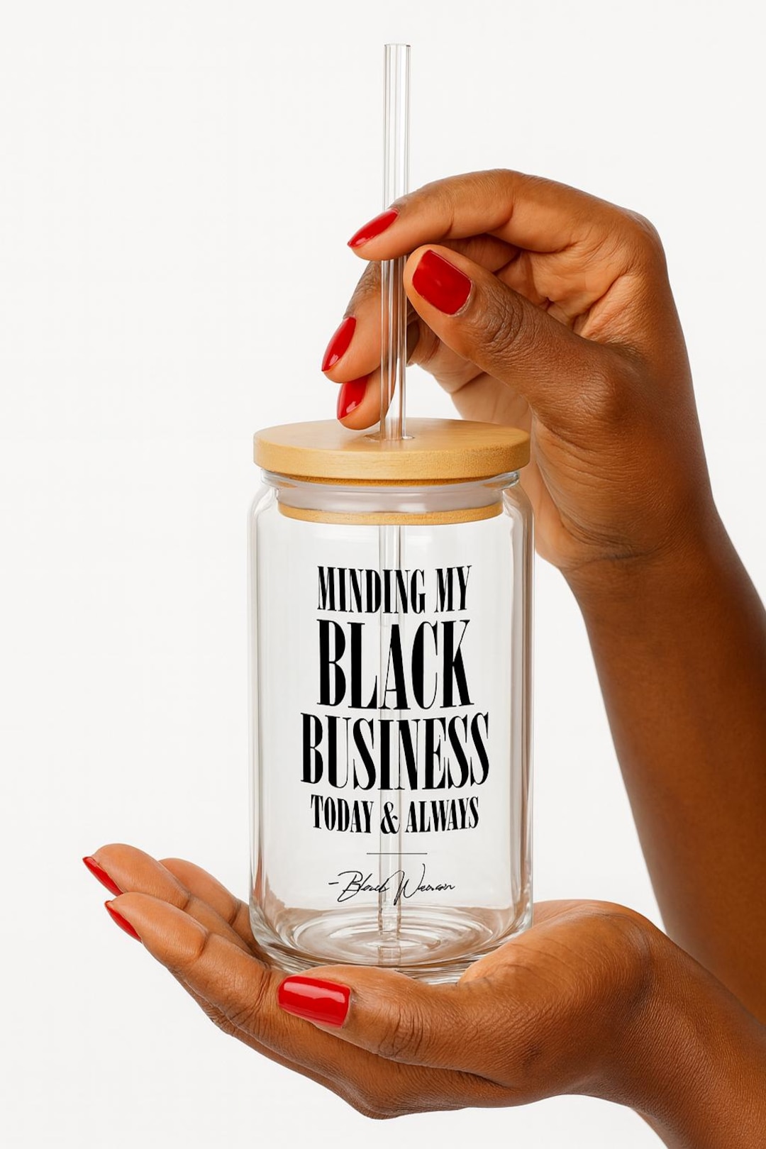 Minding My Business Iced Coffee Glass, 16oz Tumbler, Gift for Her ...