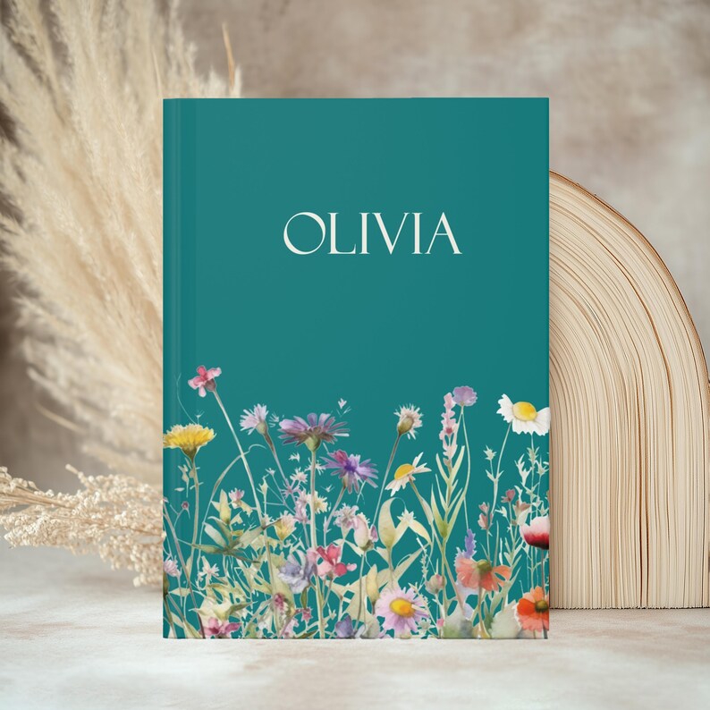 Custom Wildflower Hardcover Journal: Personalized Notebook Gift for ...