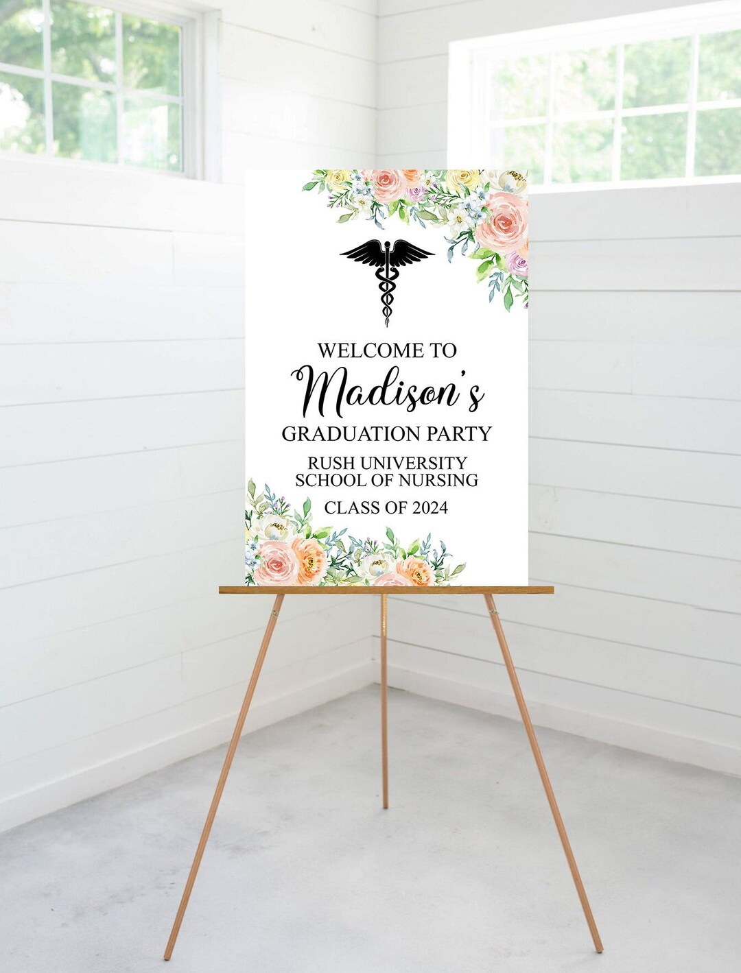 Graduation Welcome Party Sign, Class of 2024, Caduceus, Nursing School ...