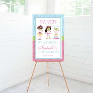 Spa Birthday Party Welcome Sign, Birthday Party Decorations, Foam Board ...