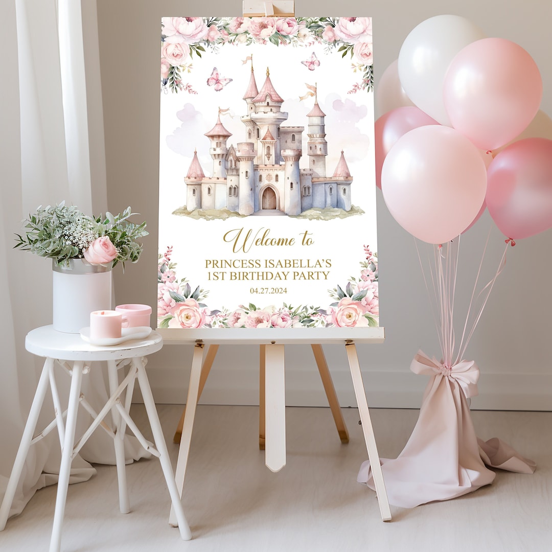 Princess Castle Birthday Welcome Sign: Foam Board Sign - Etsy