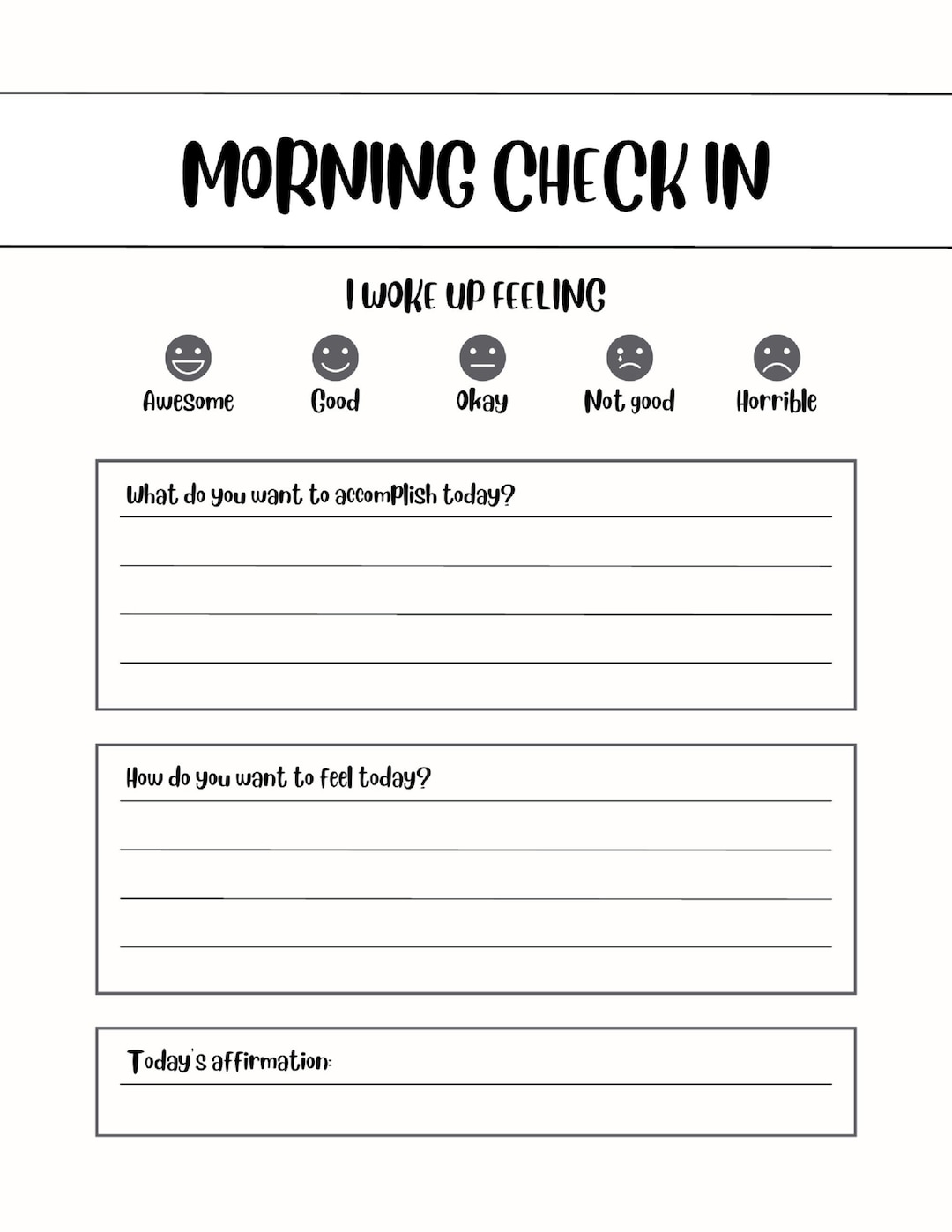 Daily Gratitude, Affirmation Journal, Editable PDF, Journal, Gratitude ...