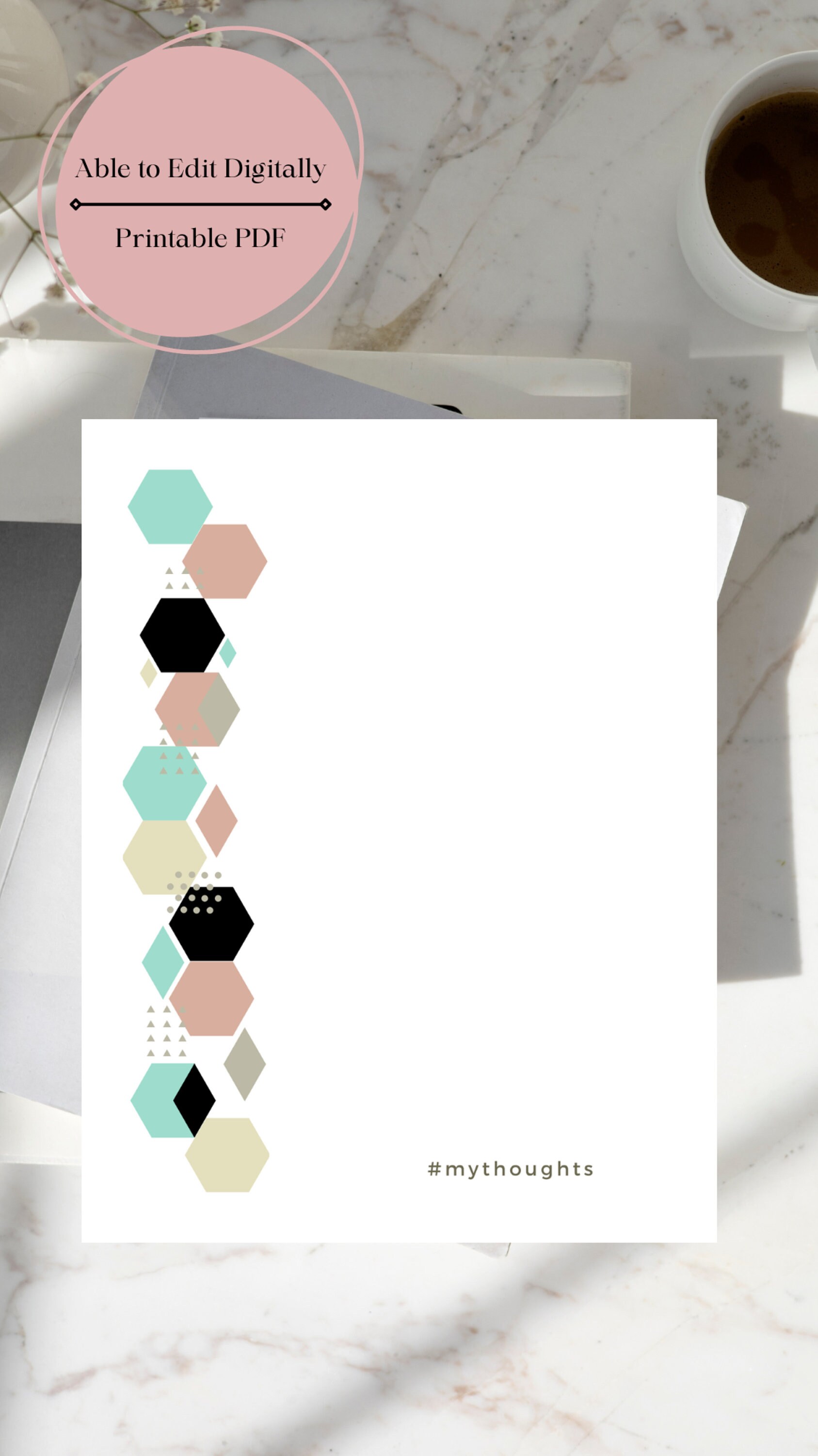Daily Notes, Letter Template, Digital Stationary, Letterhead Template ...