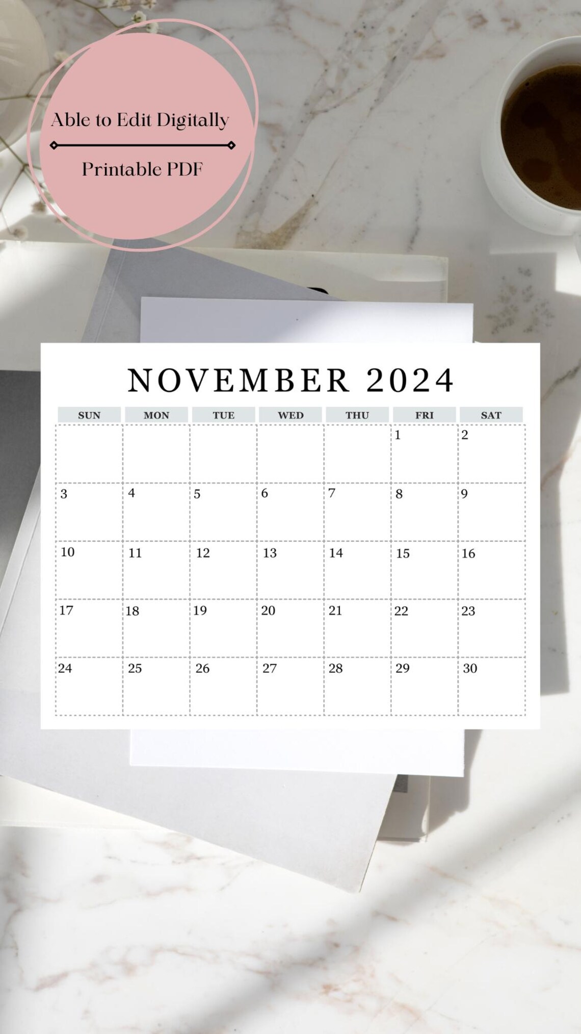 November 2024 Calendar, Printable Calendar, School Planning, Nov 2024 ...