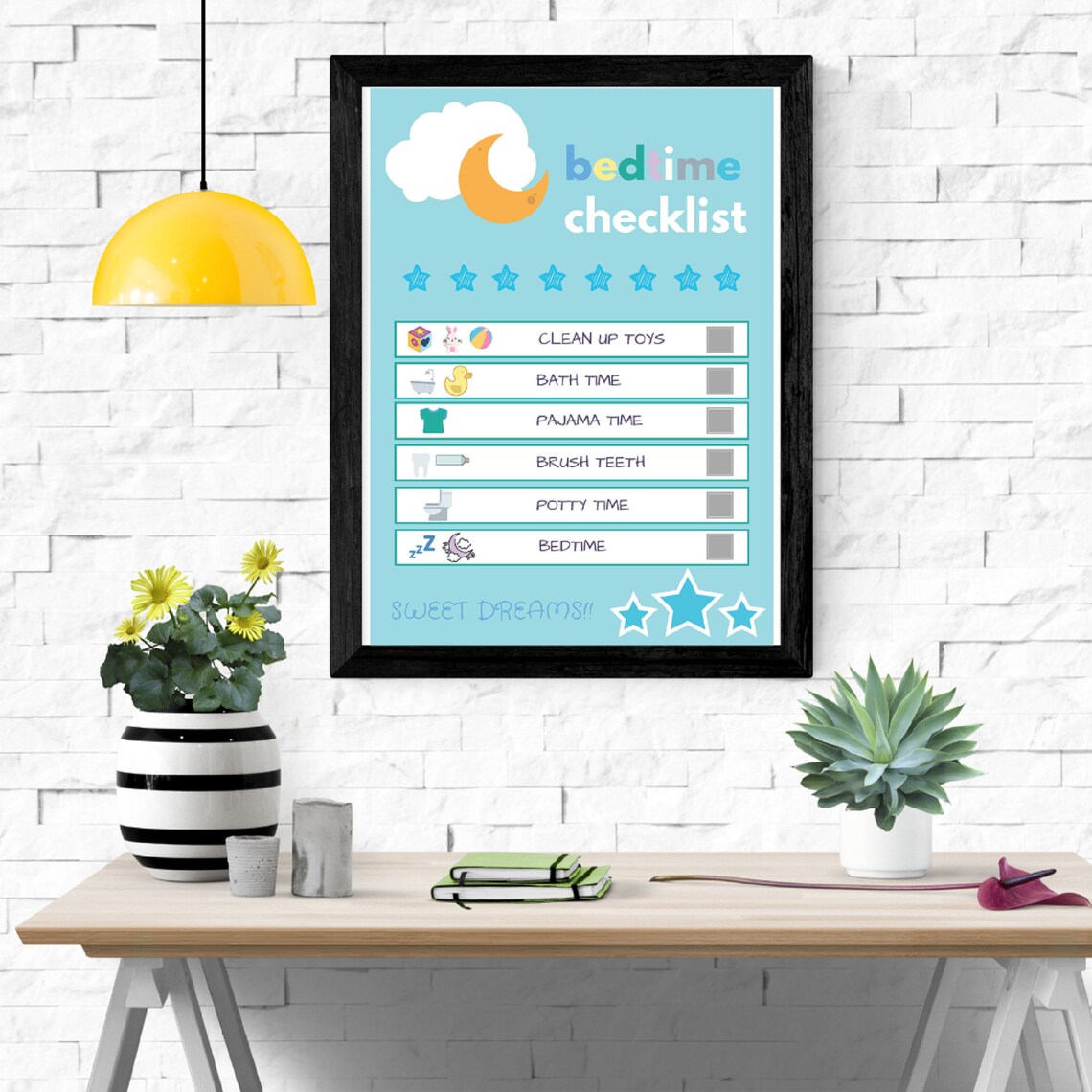 BEDTIME Checklist Printable, Routine Checklist, Bedtime Routine ...