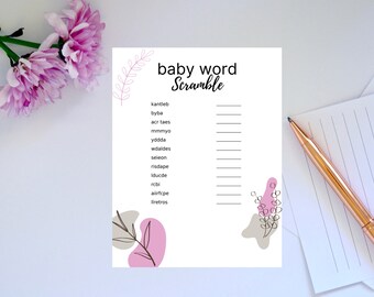 Baby Girl Word Scramble Baby Shower Game - Etsy