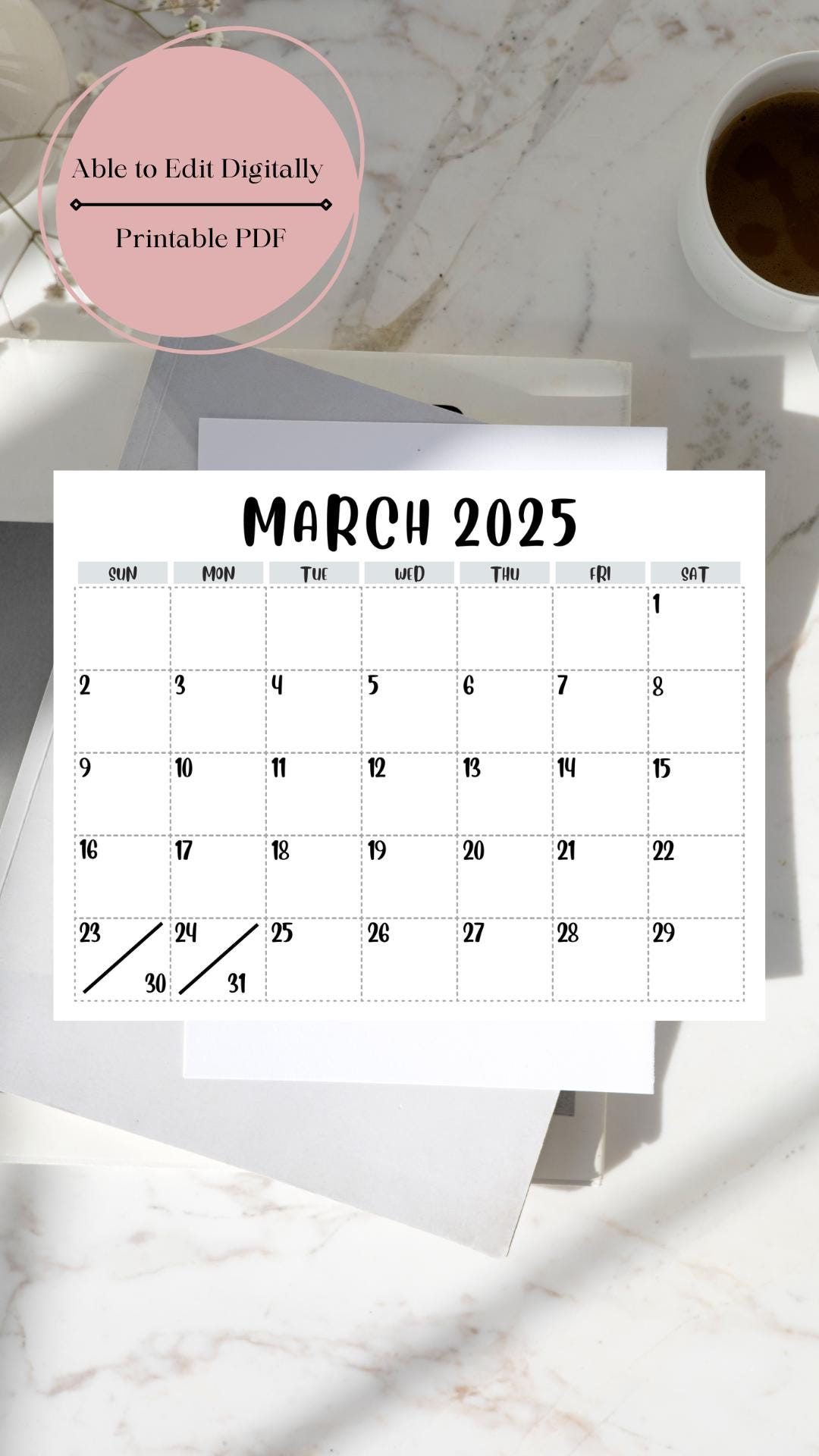 March 2025 Calendar/ Printable Calendar/ School Planning / March 2025 ...