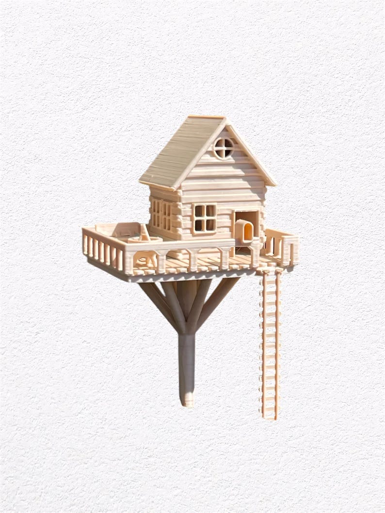 Mini Treehouse Plant Decor With Ladder | Aquarium Decoration | Flower ...