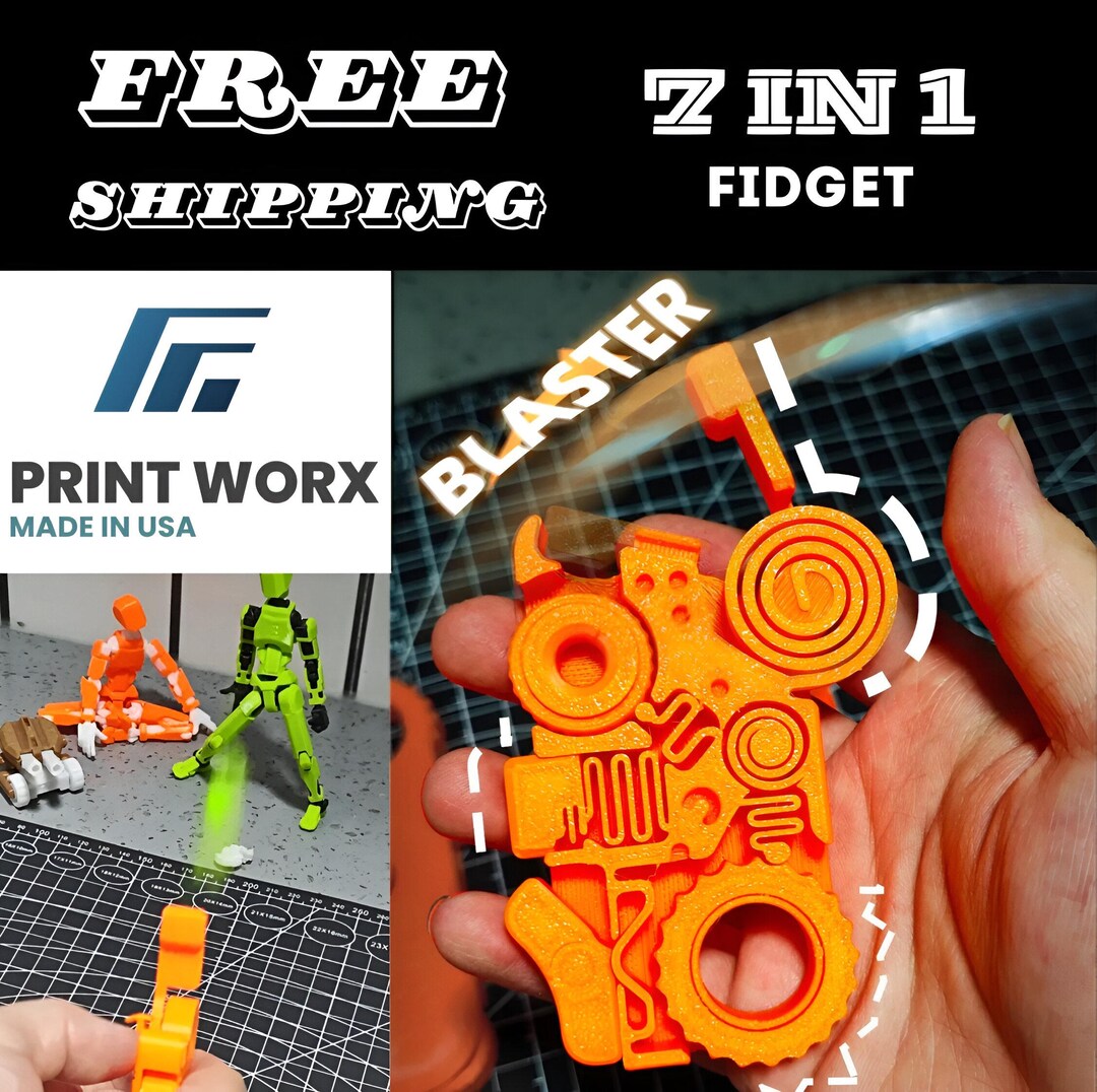 7 in 1 Fidget Toy With Shooter - Multifunctional Stress Relief Spinner ...