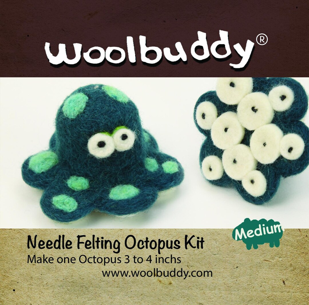 Octopus Felting Kit, Needle Felted Octopus, Needle Felting Kit for ...