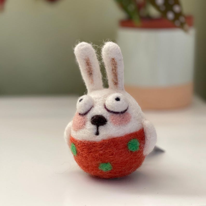 White Rabbit Ornament, Bunny Toy, Needle Felted Bunny, Rabbit Lover ...