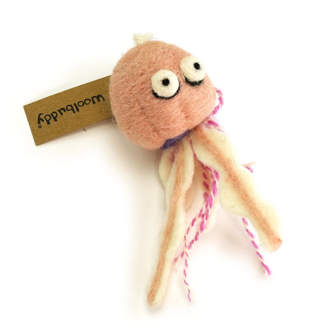 Felted Jellyfish Ornament, Wool Sea Animal Decor, Kids Room - Etsy