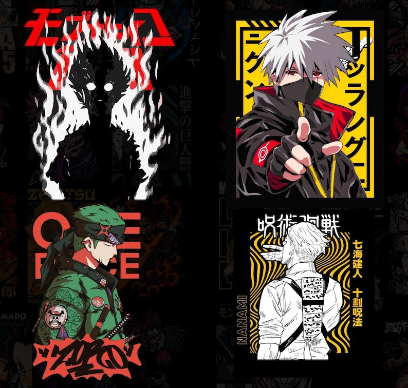 Anime Art Bundle: Pick Any 2 Digital PNG Designs for T-shirts, Wall Art ...