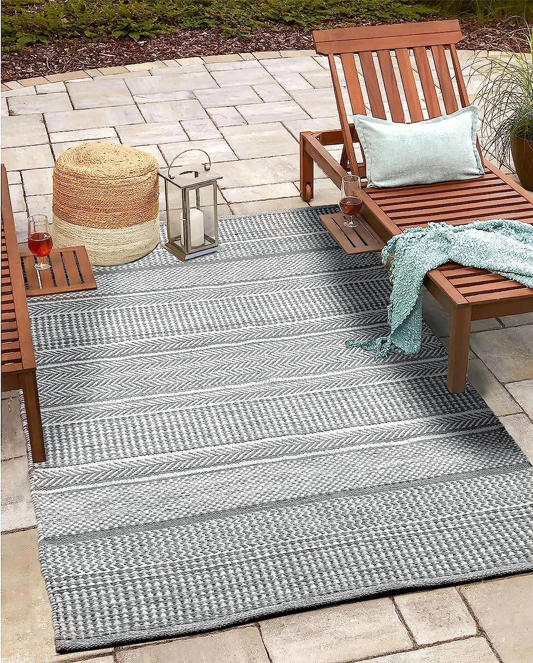Recycled Plastic Outdoor Rugs: Water-resistant Patio Garden Decor - Etsy