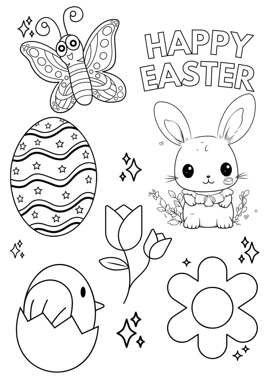 Easter Colouring Page - Etsy