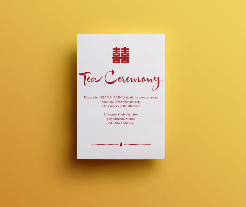Chinese Wedding Tea Ceremony Invitation