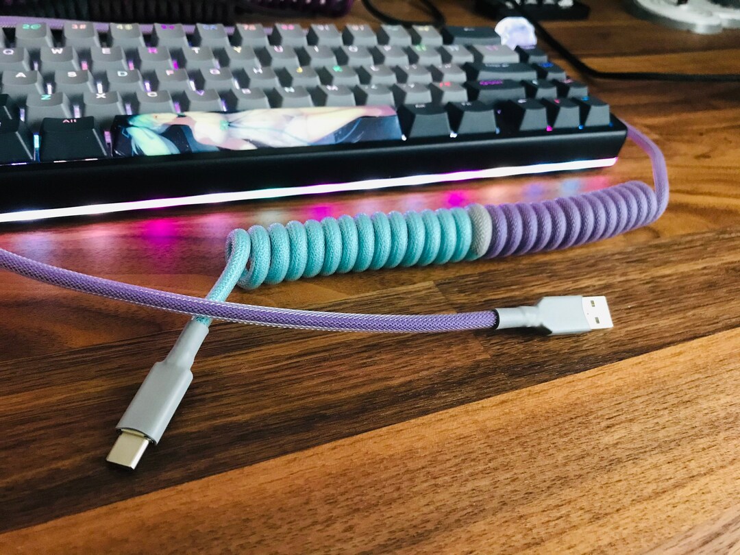 Custom Coiled Mechanical Keyboard USB Cable, Dual Colored Cable, Made ...