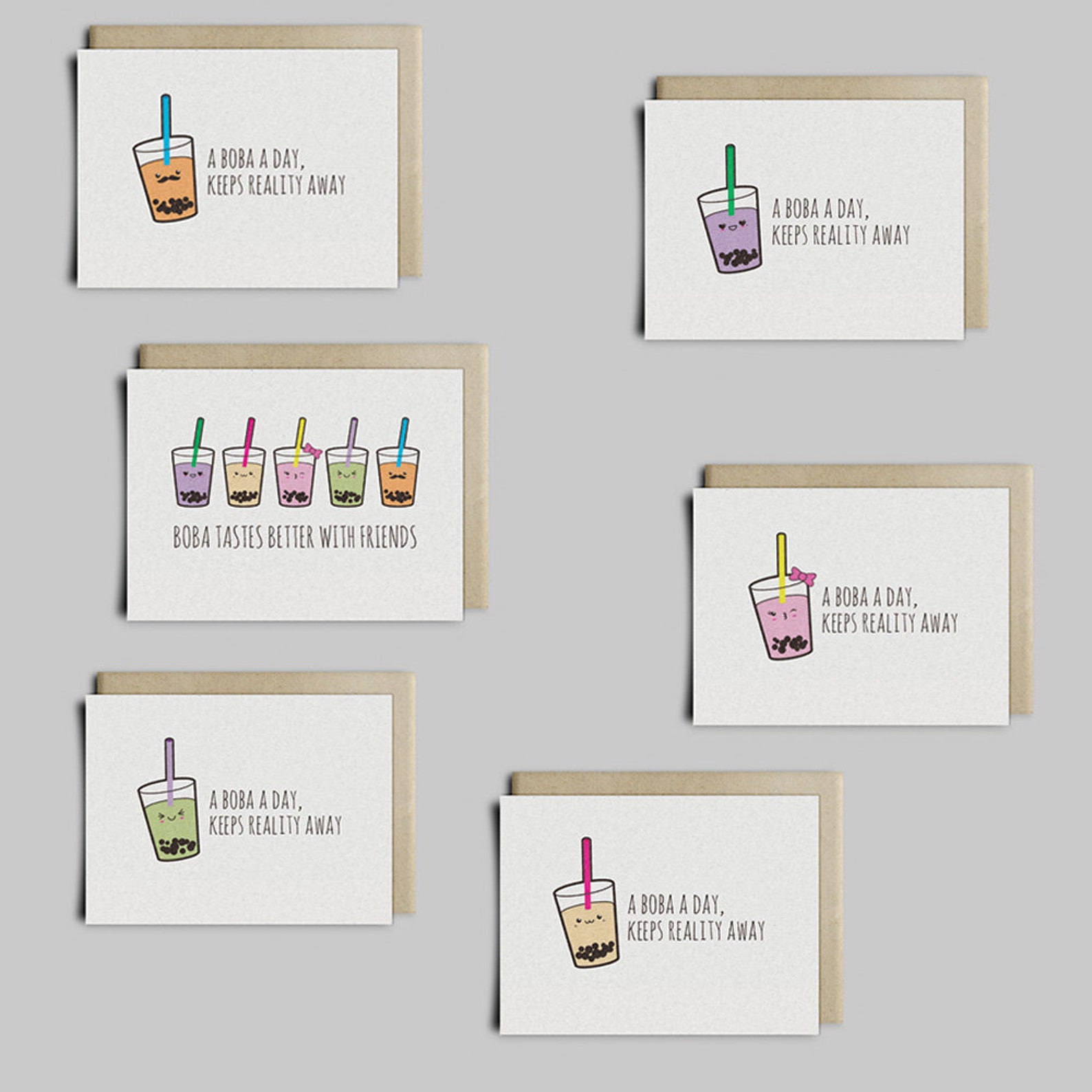 Bubble Tea Boba Tea Greeting Card - Etsy Canada