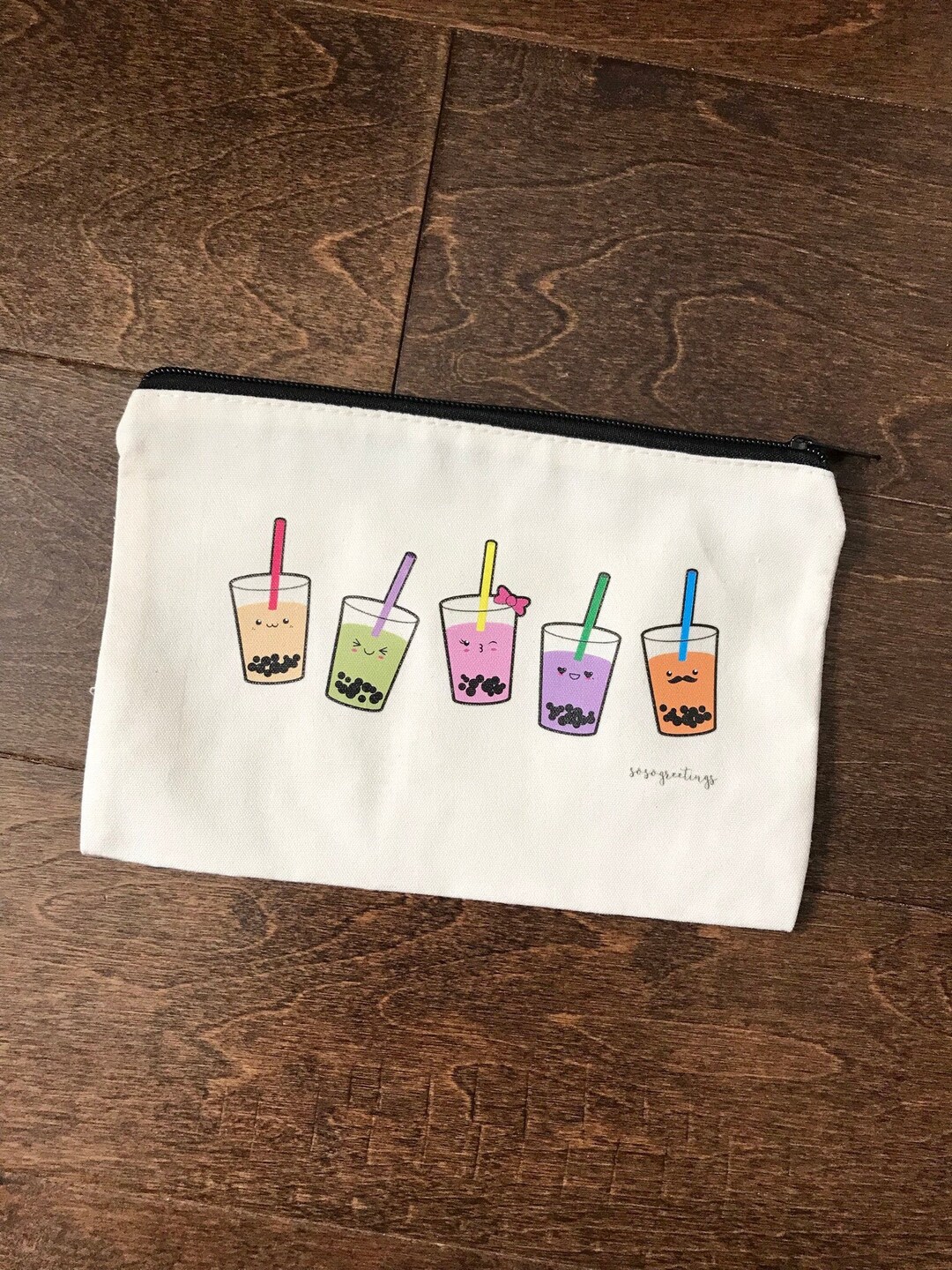 Cute Bubble Tea Zipper Pouch - Etsy