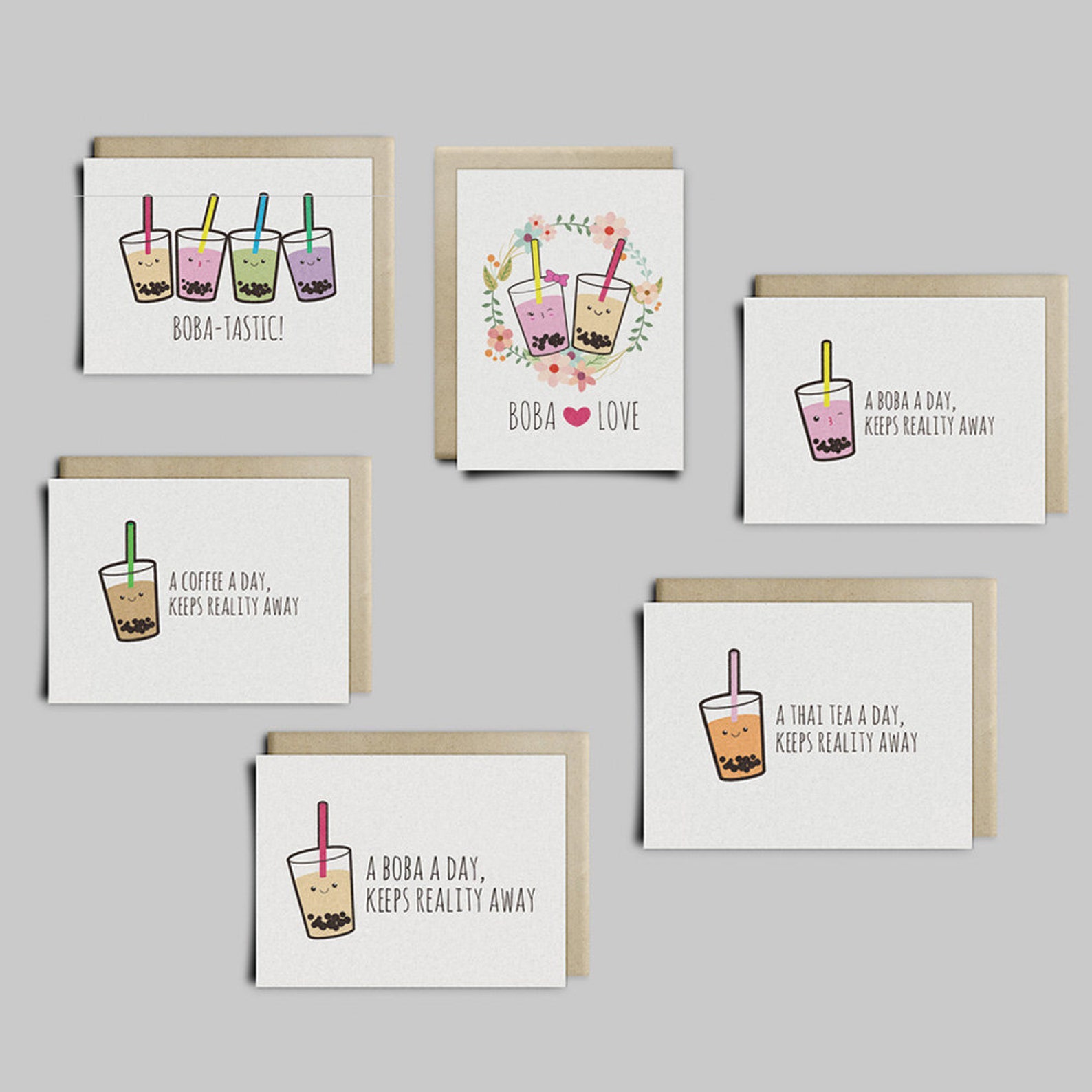Bubble Tea Boba Tea Greeting Card - Etsy Canada