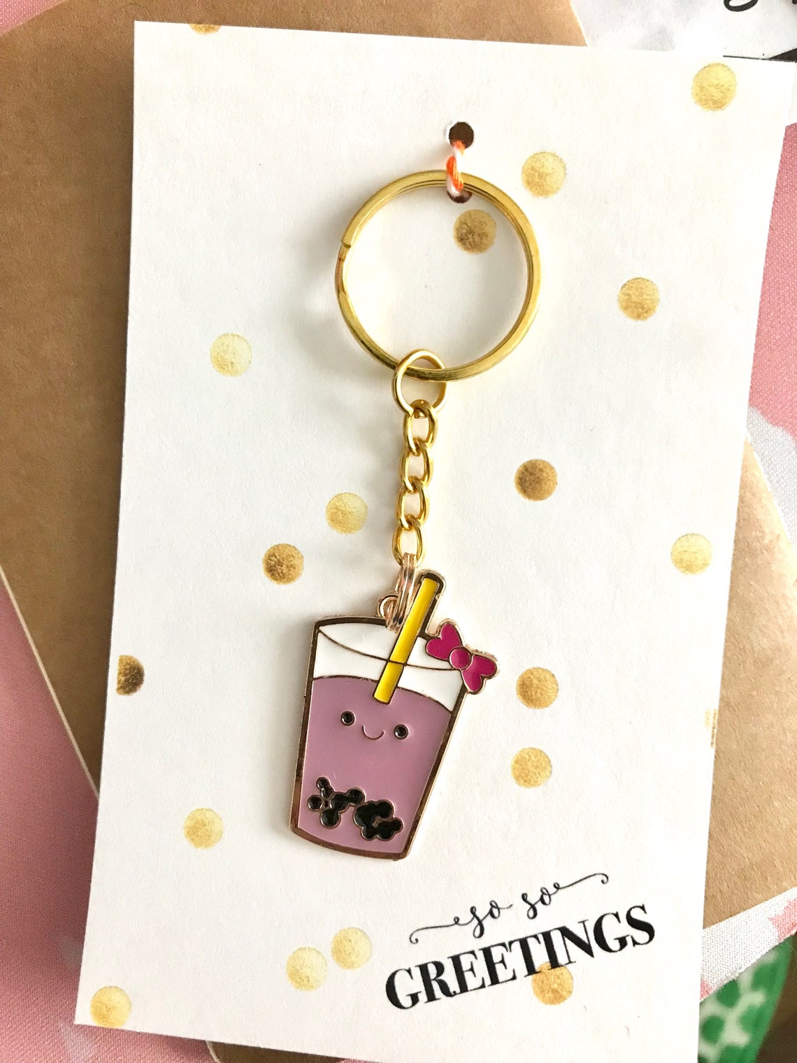 Cute Bubble Tea Keychain | Etsy