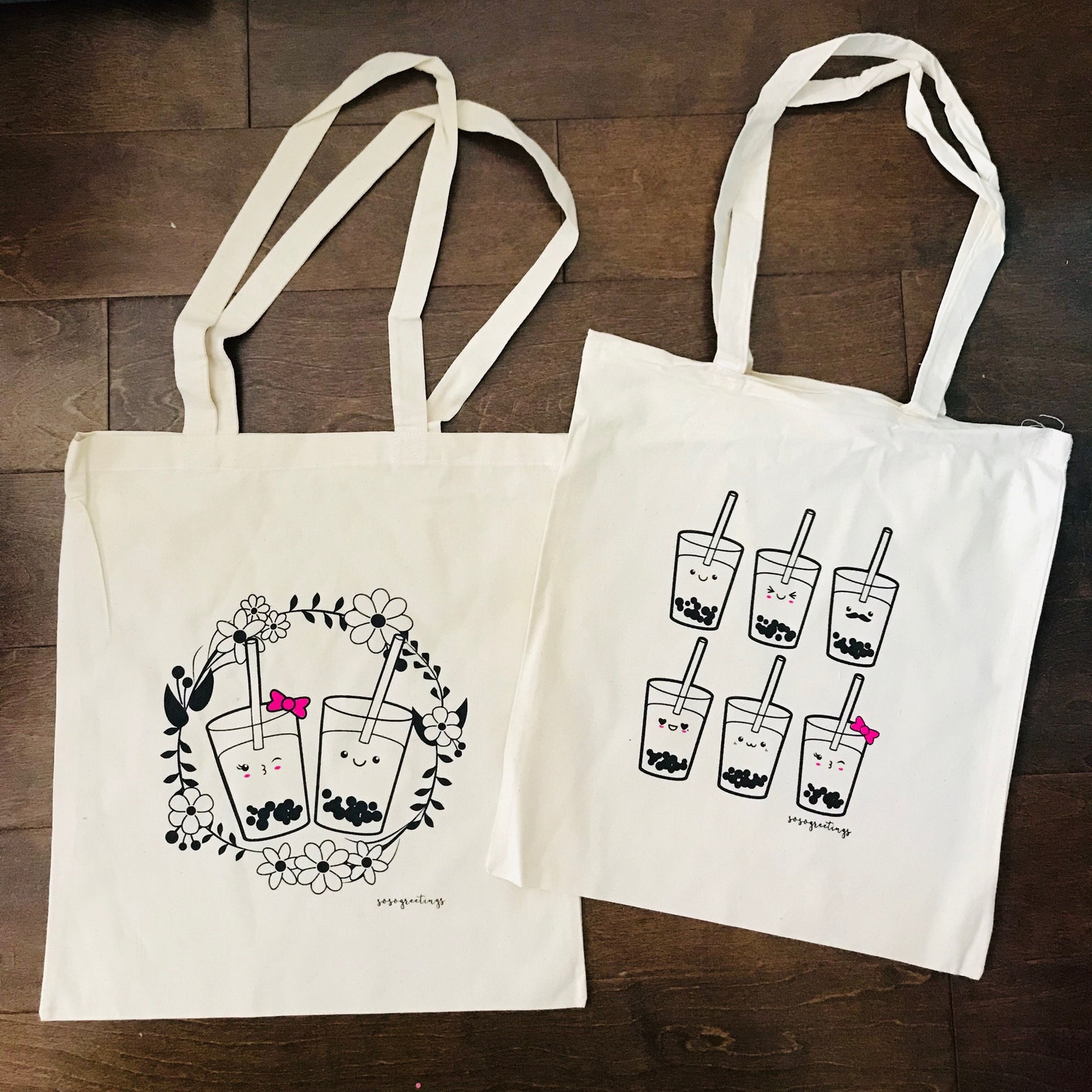 Bubble Tea Boba Tea Tote Bags - Etsy
