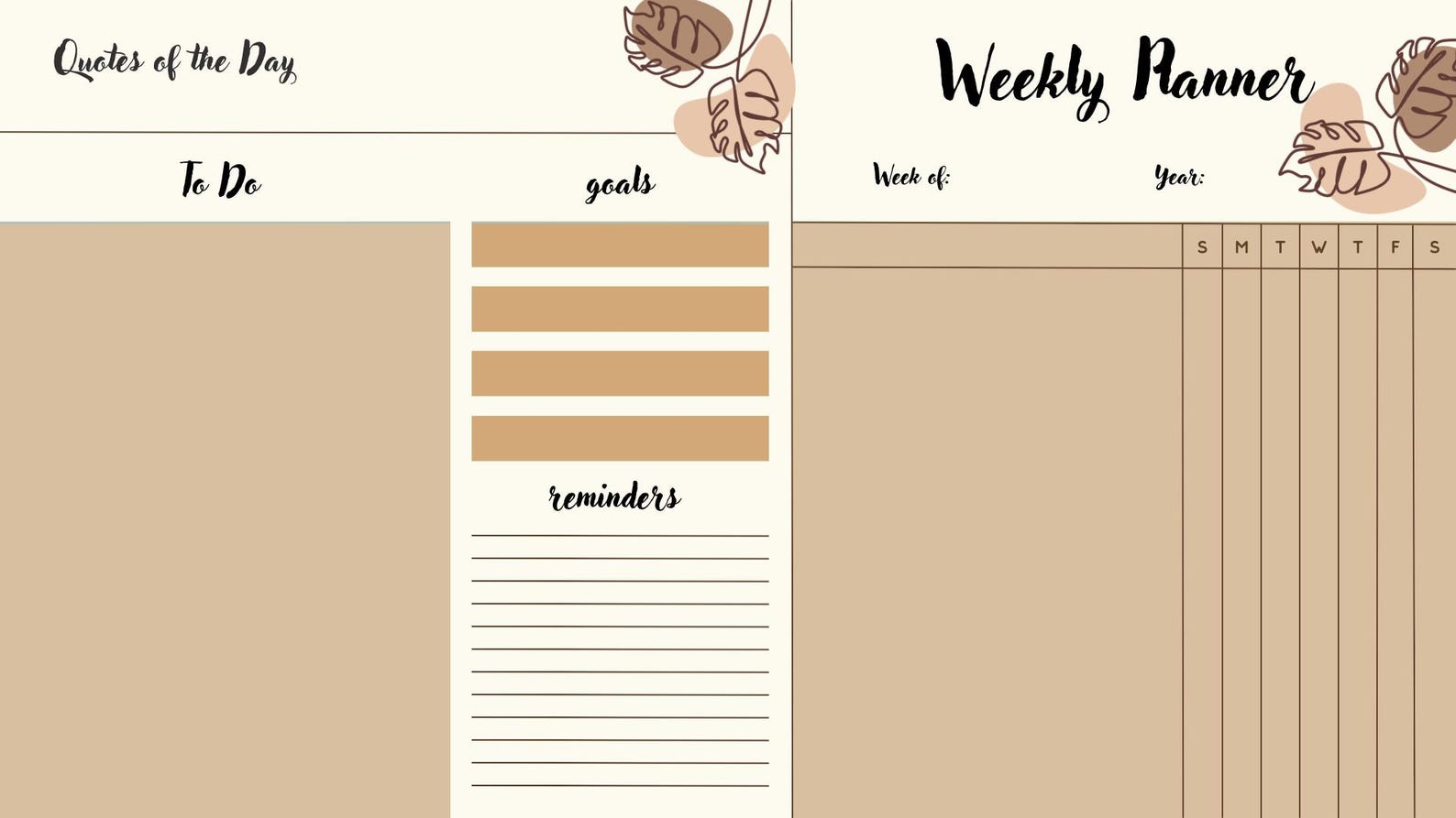 Beige Aesthetic Calendar and Planner - Etsy