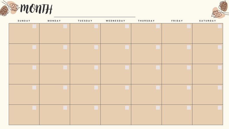 Beige Aesthetic Calendar and Planner - Etsy