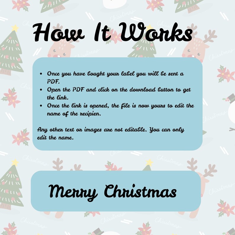 Editable Santa Mail Label Template, North Pole Christmas (digital ...