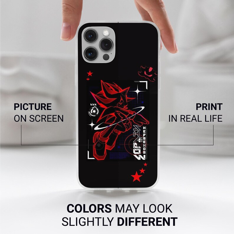 Shadow the Hedgehog Phone Case Sonic Rival Cover for iPhone 16E, 15, 14 ...