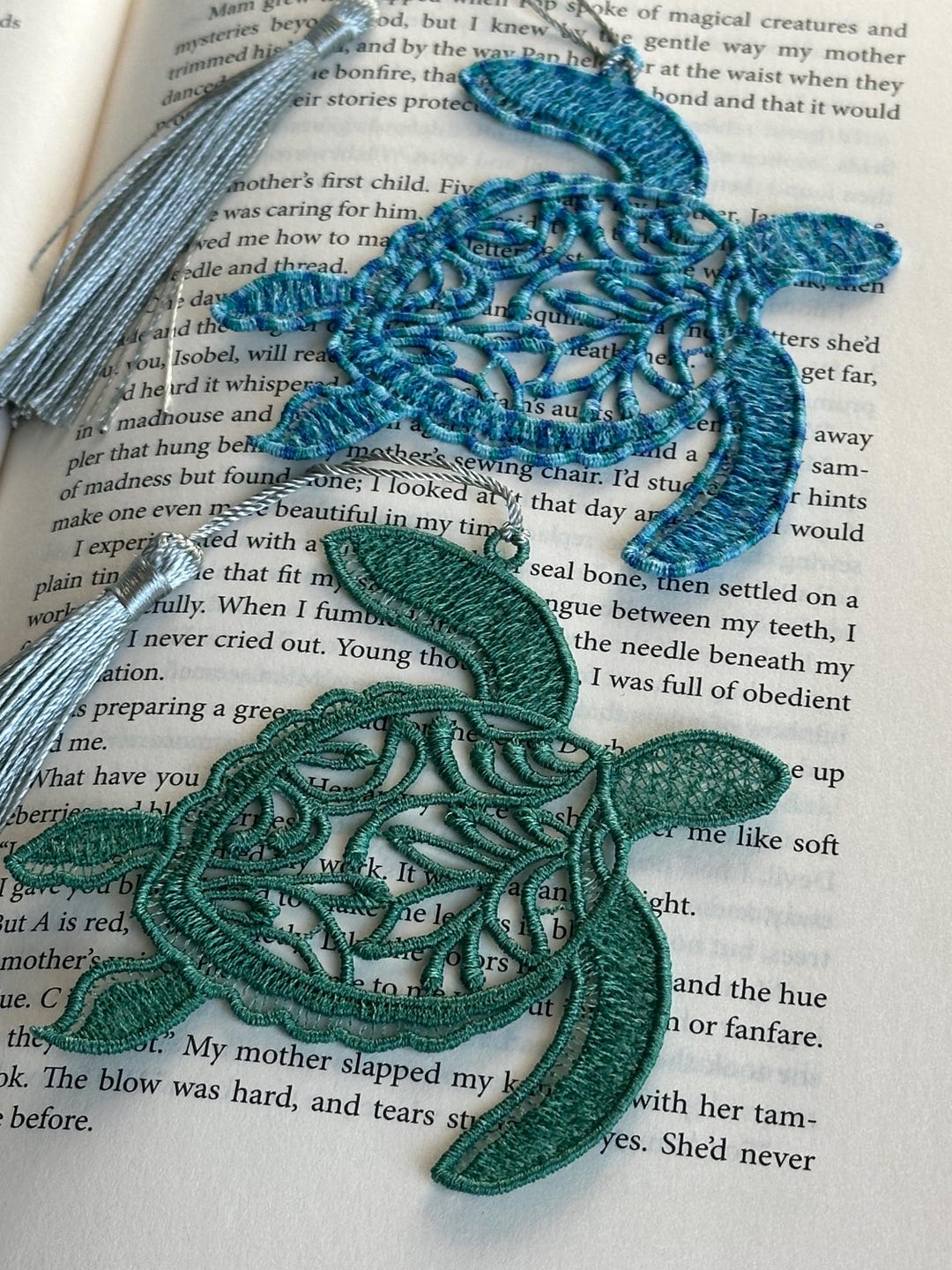 Embroidered Lace Sea Turtle Bookmark, Bookish Gift - Etsy