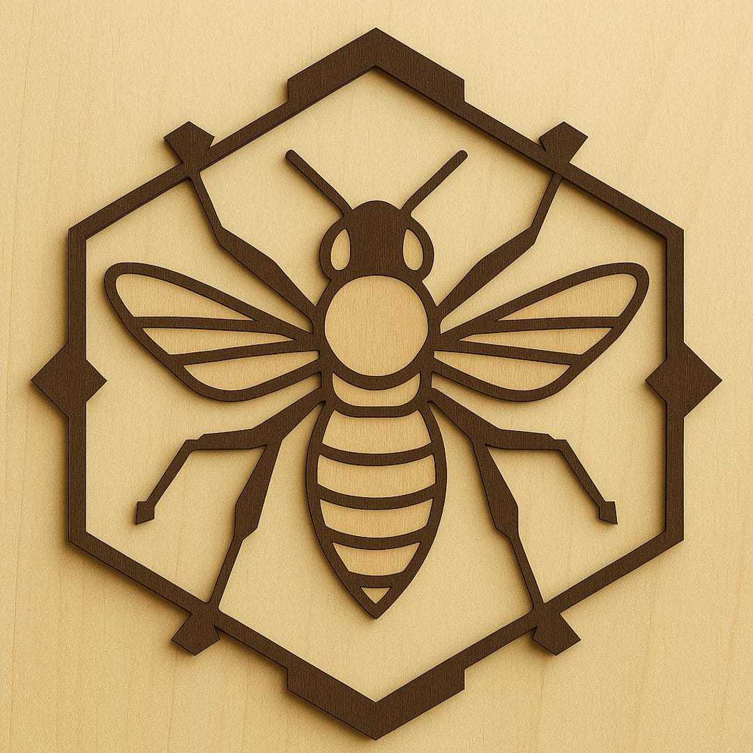 Geometric Honeycomb Bee Vector Svg DXF EPS AI - Etsy