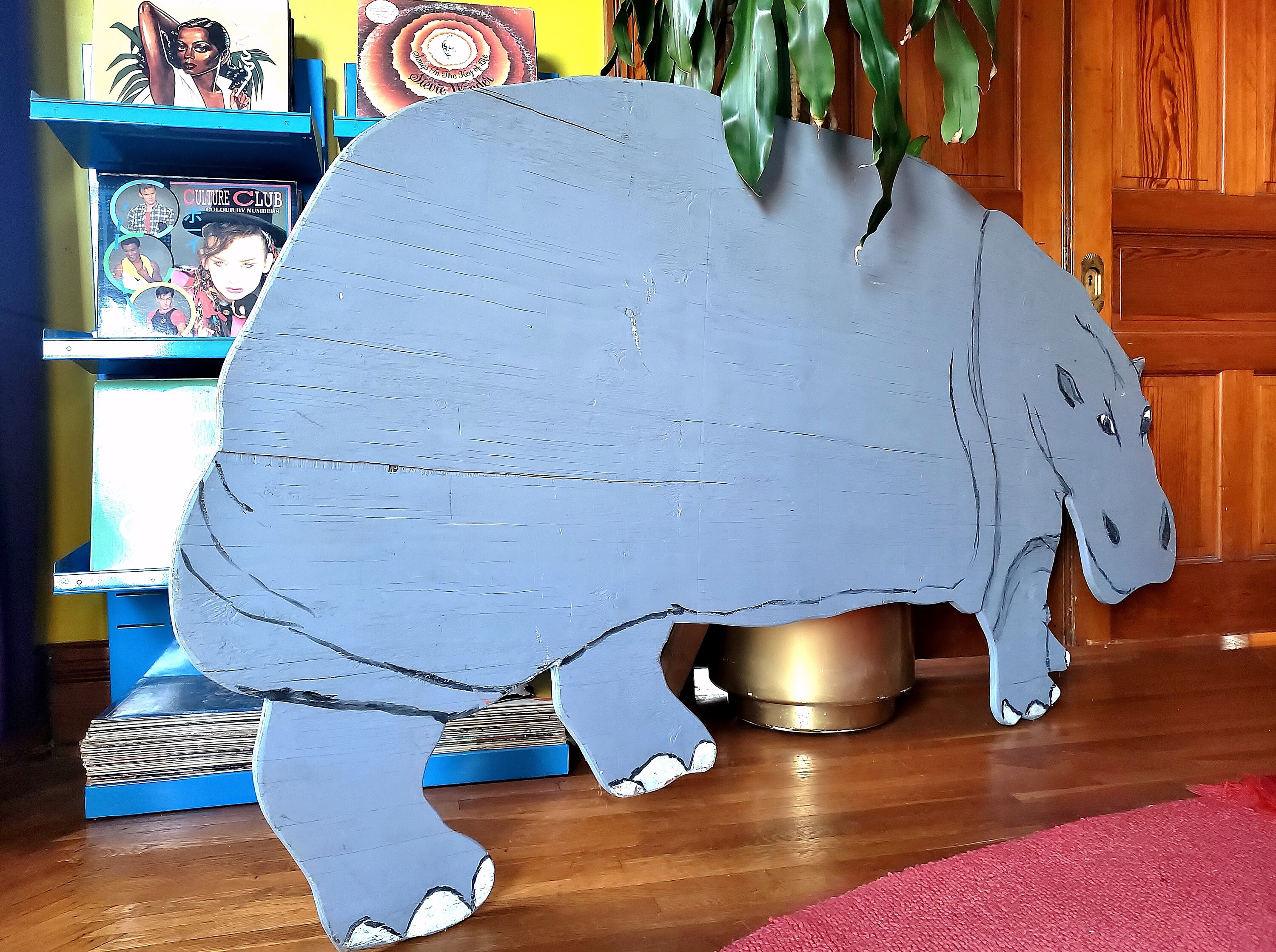 Hippo Zoo Animal Wood Art Cutout for Floor or Wall - Etsy