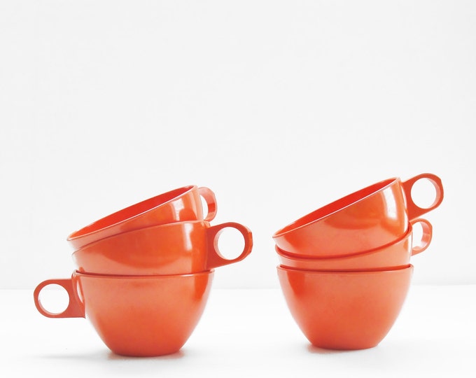 Orange Melamine Tea Cups, Set of 2 - Etsy