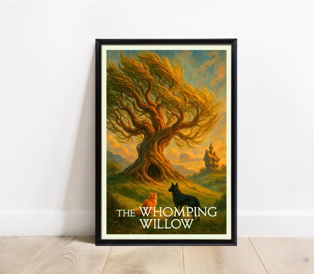 The Whomping Willow Travel Poster - Hogwarts Magical Tree Art Print - Marauders Map Decor ...