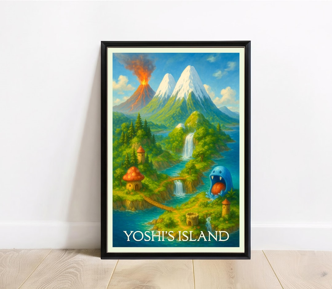 Yoshi’s Island Travel Poster Print - Nintendo World Wall Art ...