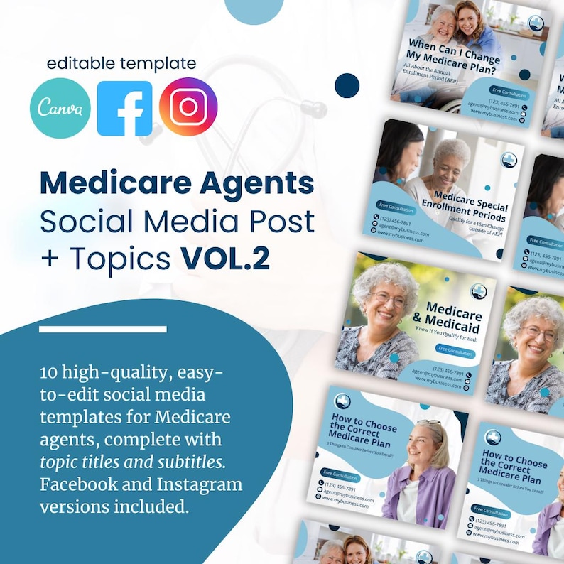 Medicare Insurance Agents FB Posts VOL.2 - Etsy