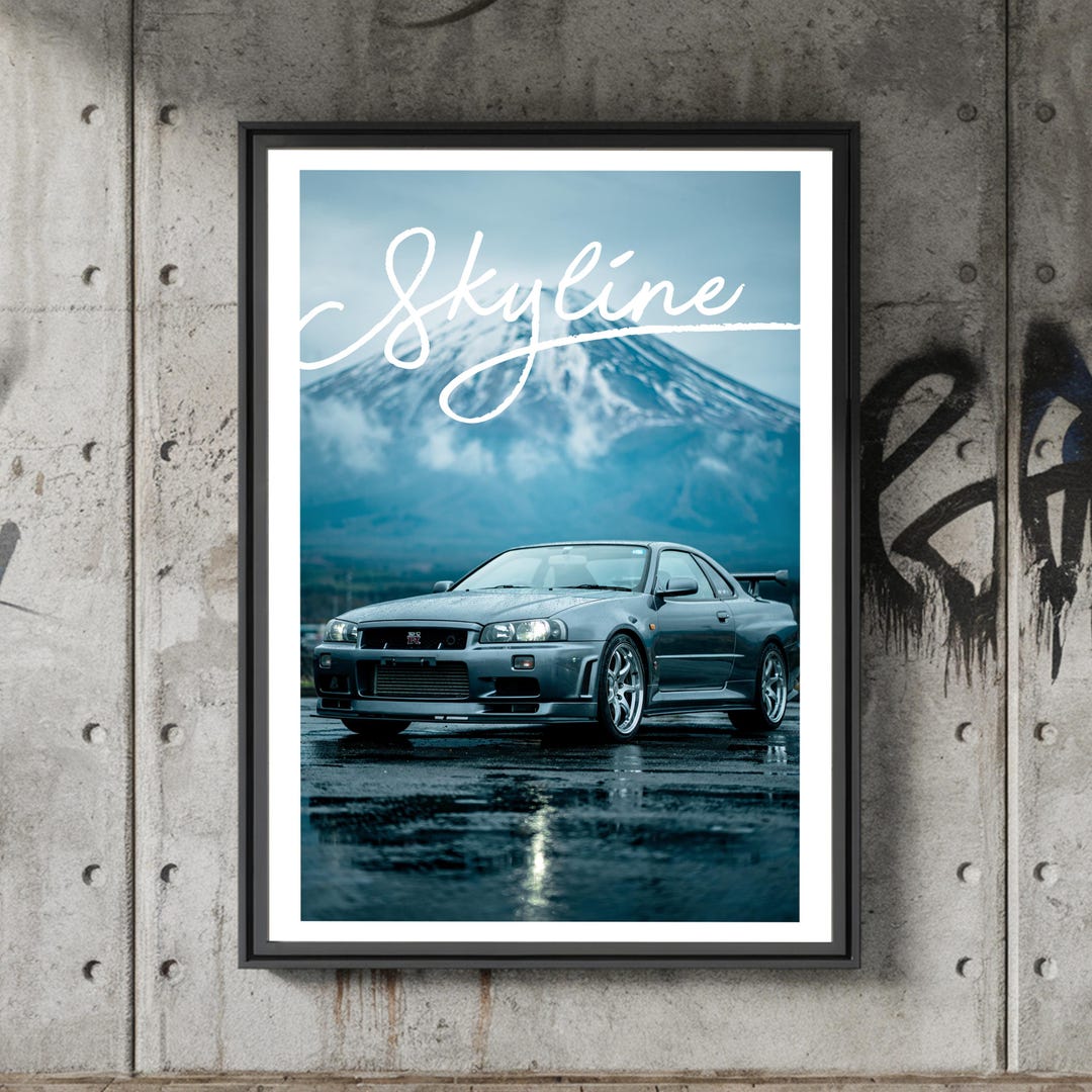 Nissan Skyline GTR R34 Poster Set, JDM Car Wall Art - Etsy