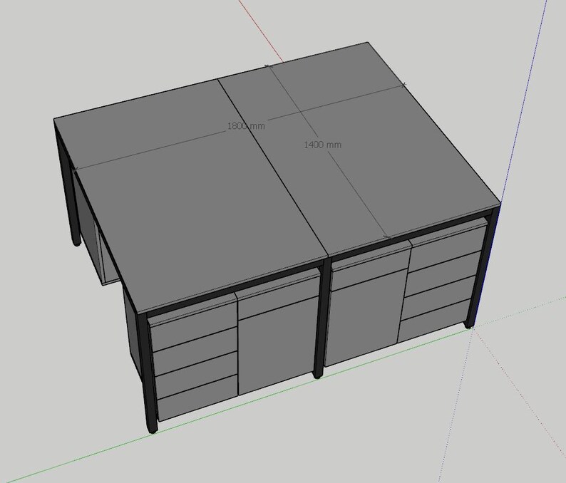 Metal Workbench With Cabinets – 1400/1800×920 Mm – Digital Plan, 3D ...