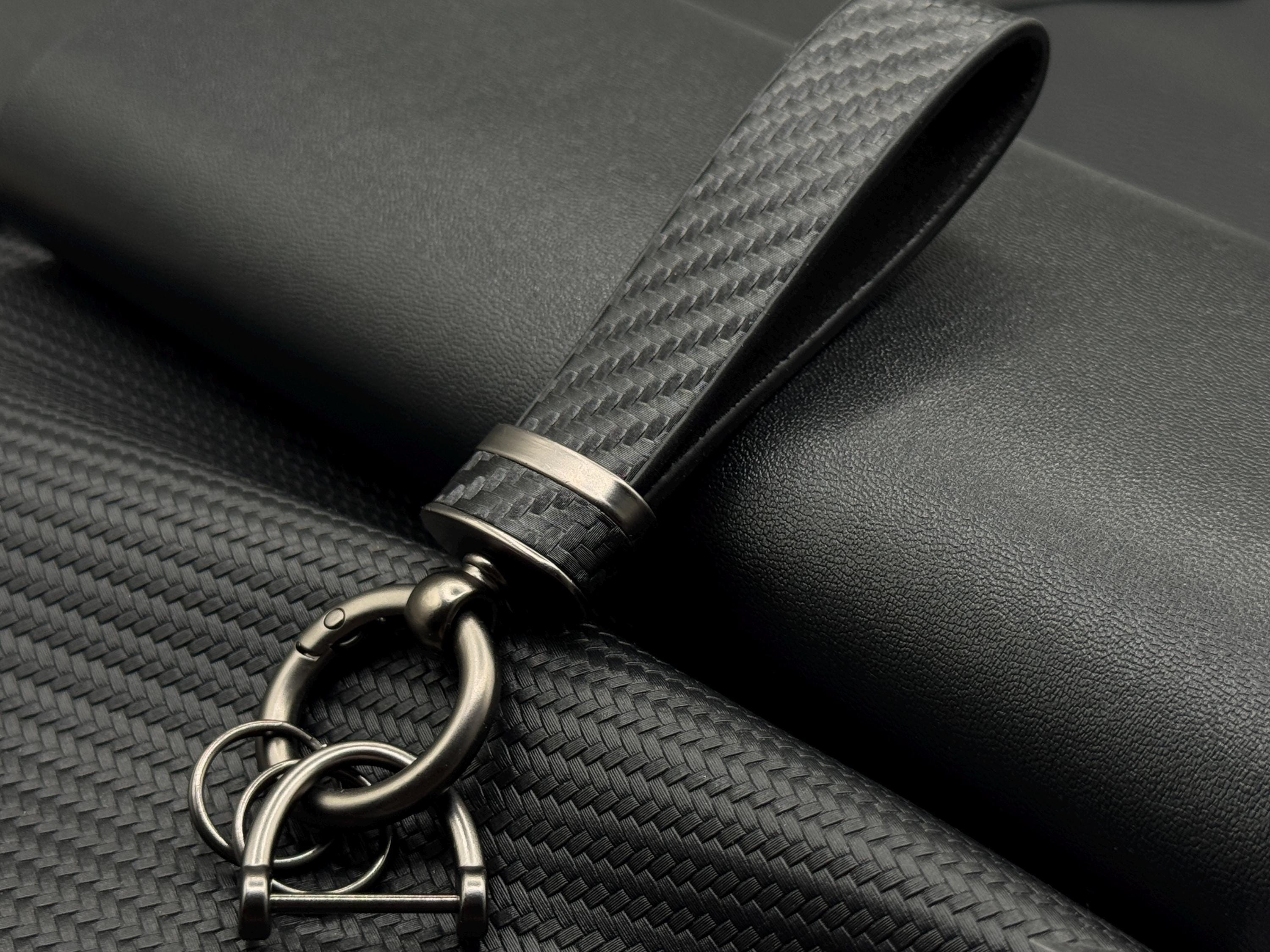 Mens Carbon Fiber Keychain – Leather Car Key Fob - Etsy