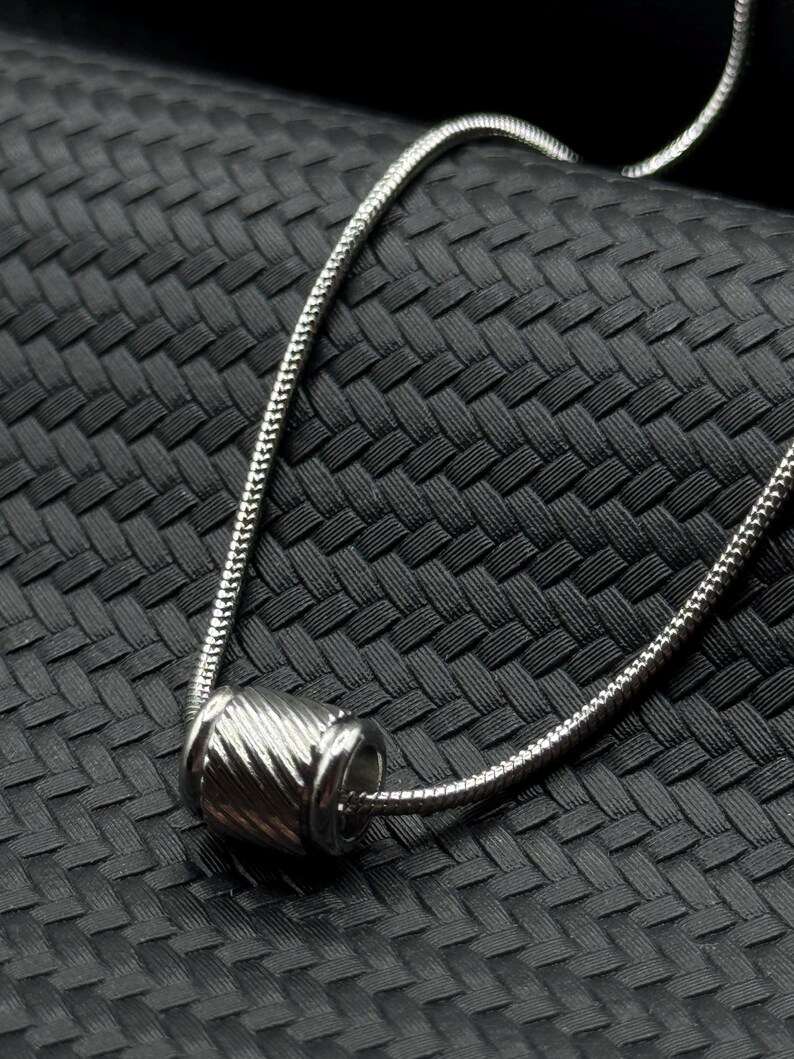 Stainless Steel Snake Chain Necklace - Minimalist Pendant - Etsy